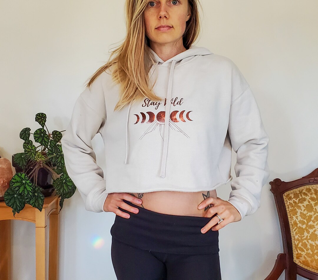Stay Wild Crop Hoodie Womens Hoodie, Graphic Hoodie - Etsy