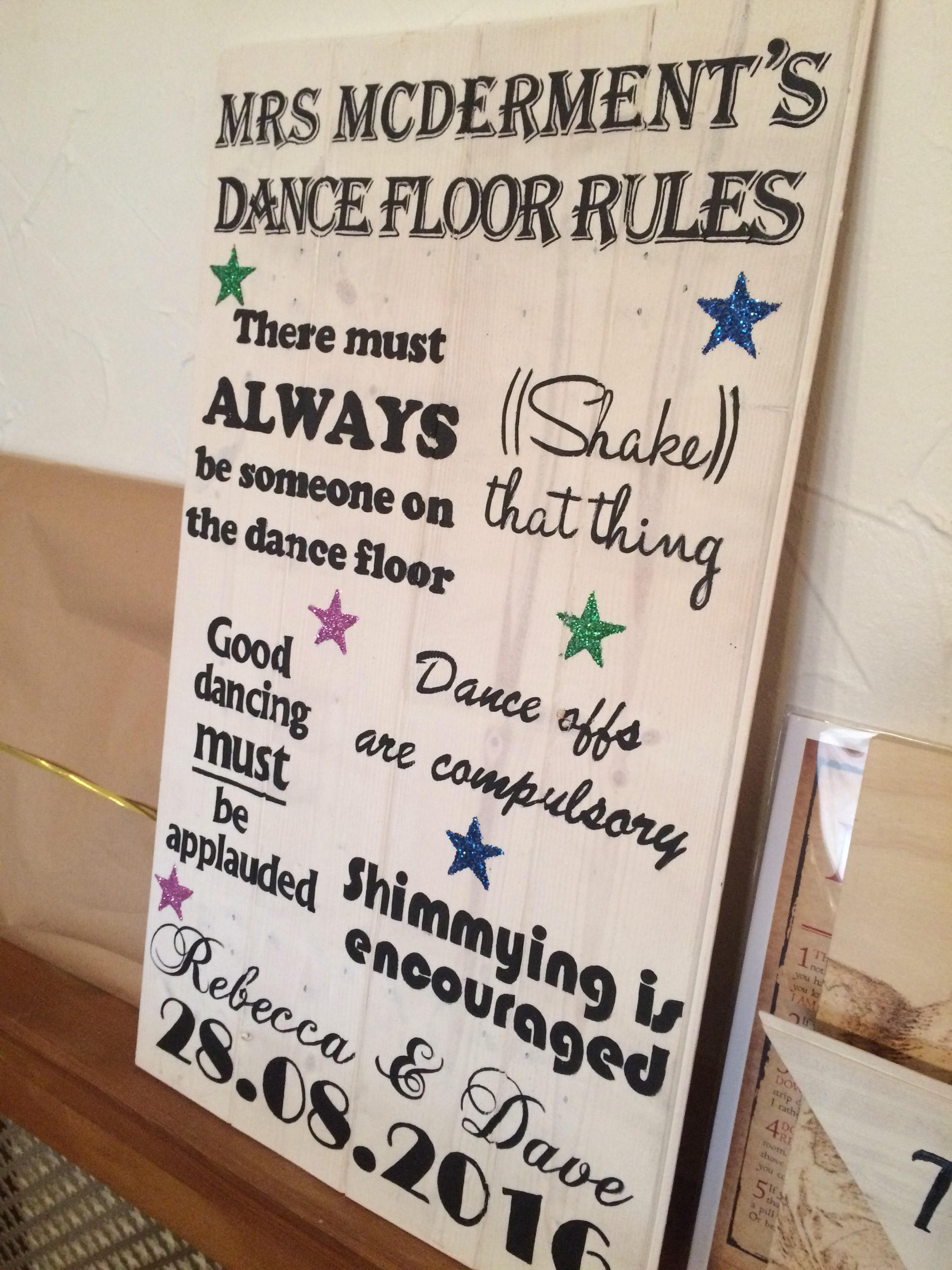 Dance Floor Rules Rustic Handpainted Wooden Sign Alternative - Etsy UK