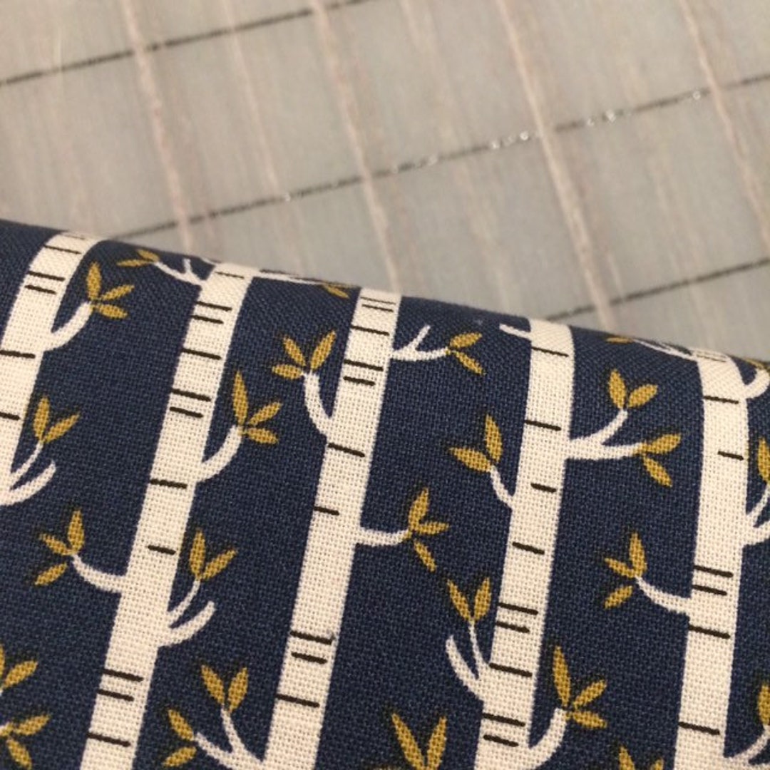 HALF YARD Cut of Joey Trees in Blue by Deena Rutter **there is a Little ...