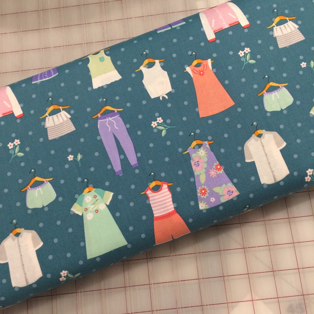 Paper Doll Park - Dress up in Spring - Continuous Yardage, Sold by the ...