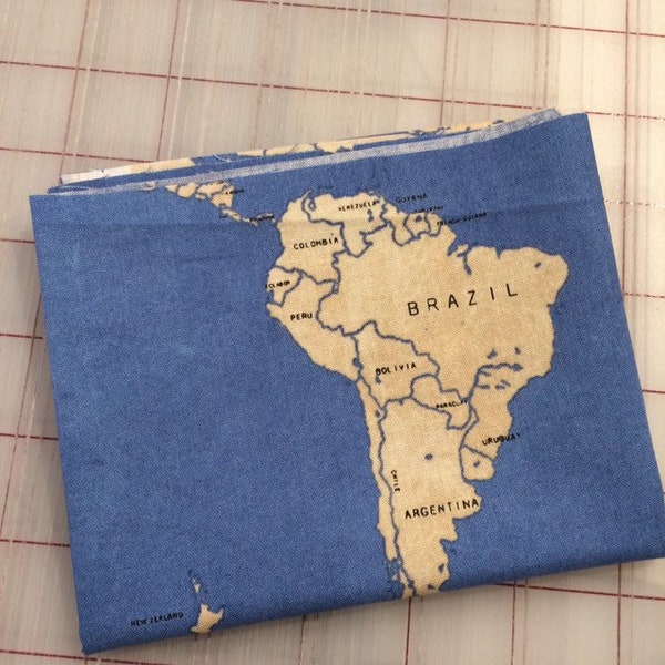 Ocean Map Fabric - Etsy