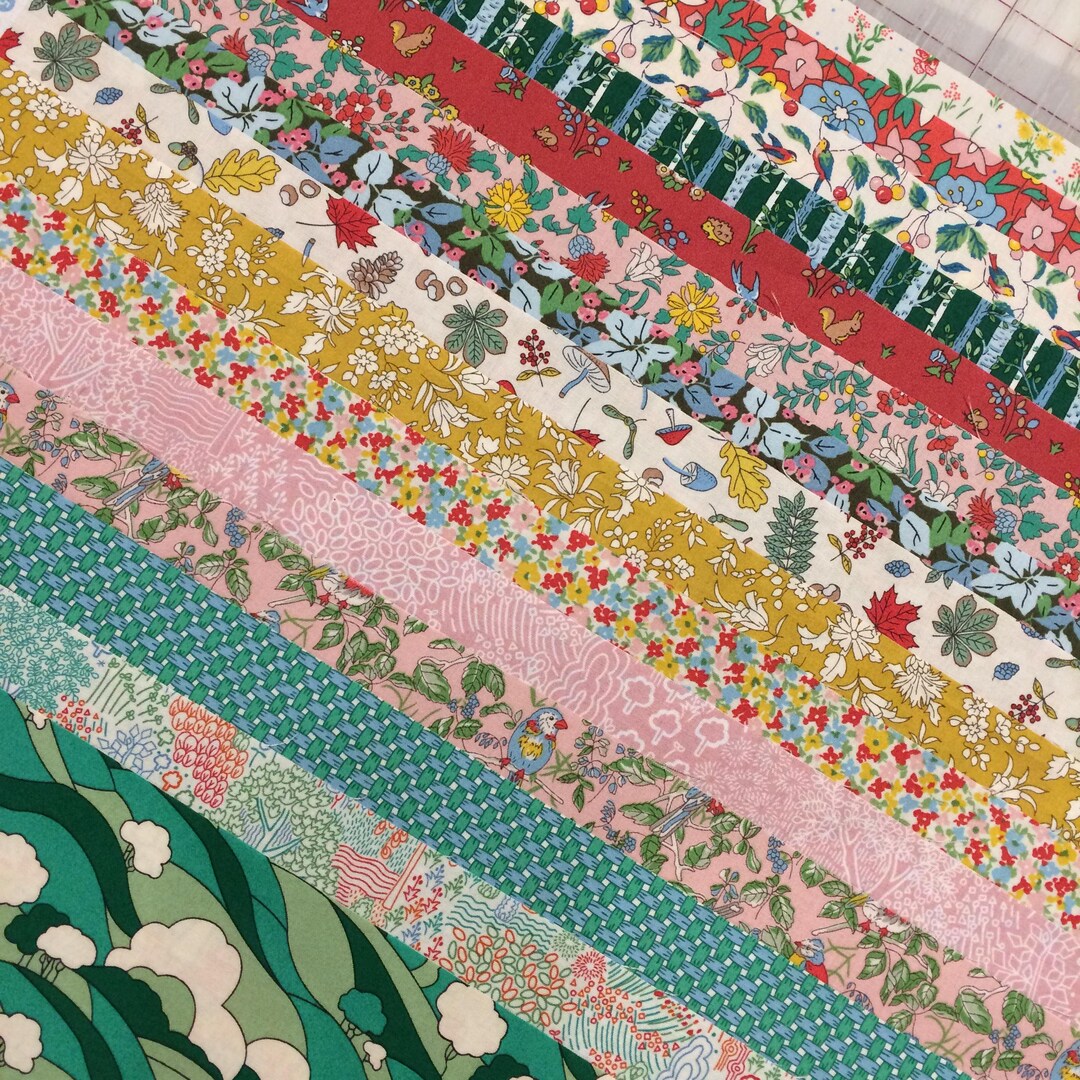 Set of 15 Liberty of London Quilting Fabric Strips - 4.5" Wide ...