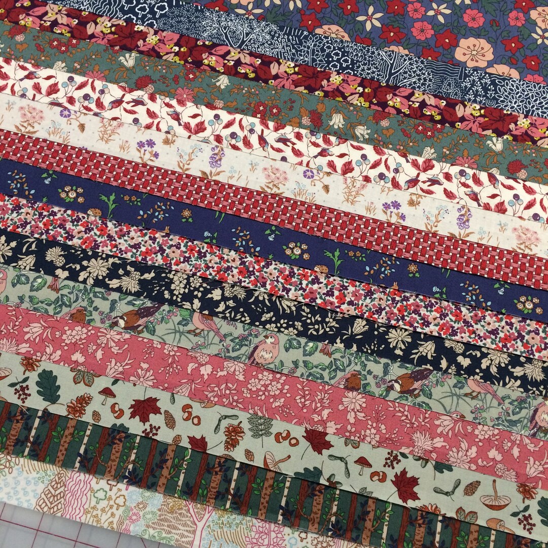 Assorted Set of 15 Liberty of London Quilting Fabric Strips - 4.5" Wide ...