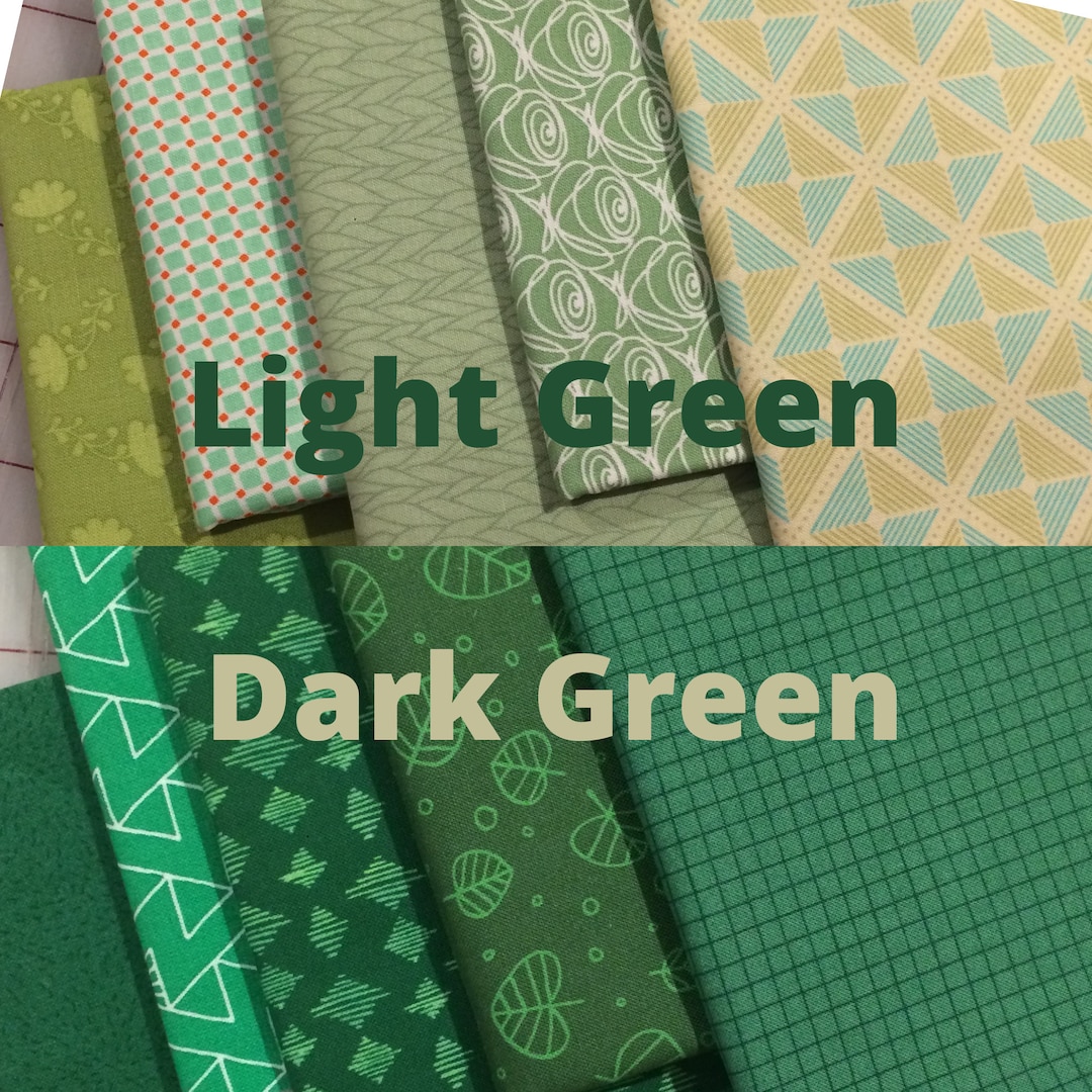 Green Fat Quarters - YOU PICK! Light Green OR Dark Green Set #51 - Etsy