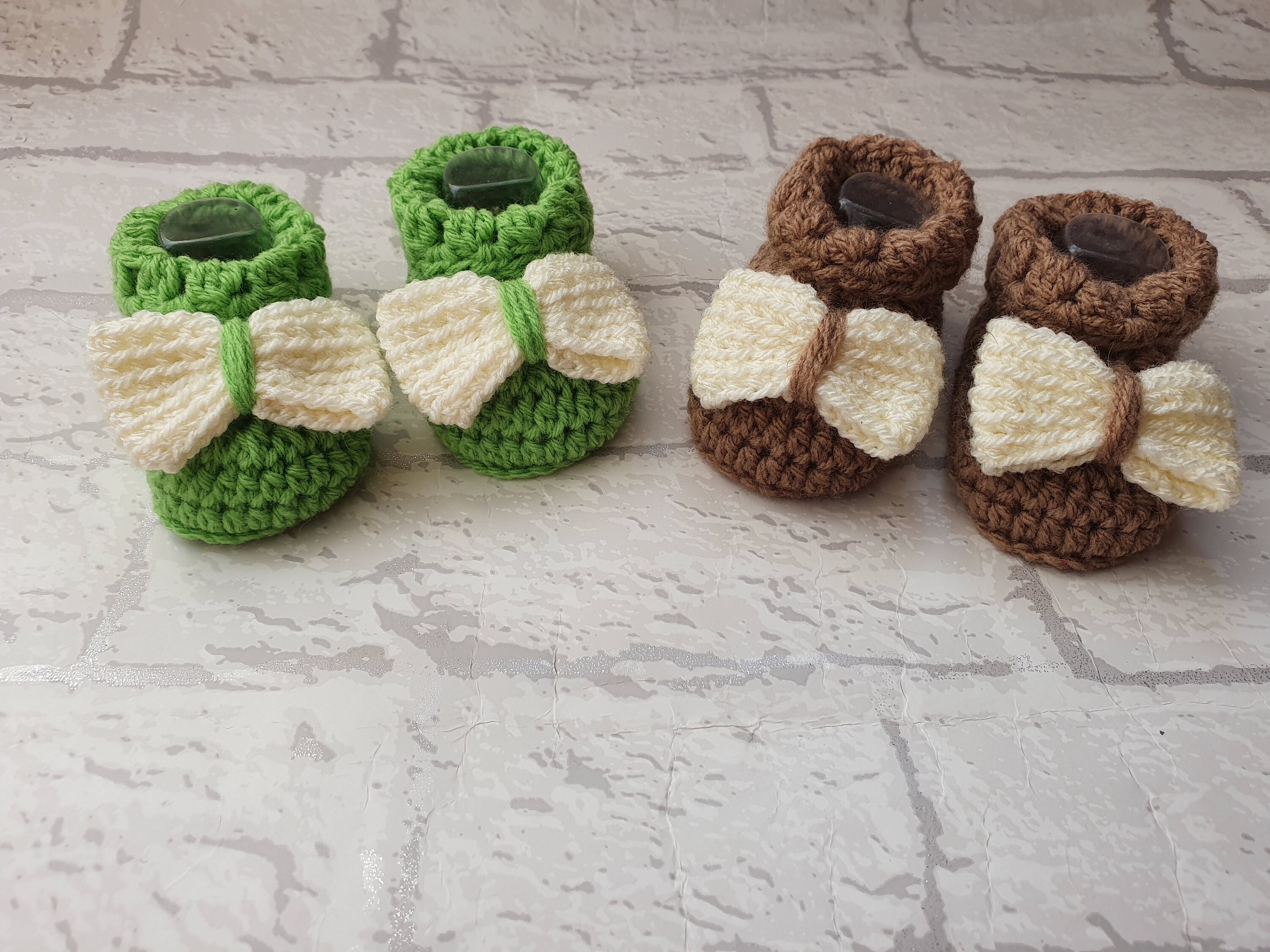 Crochet Baby Booties, Baby Shoes With Bows, Newborn Baby Booties - Etsy
