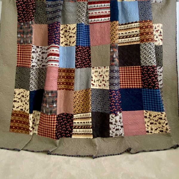 Modern Rustic Quilt - Etsy