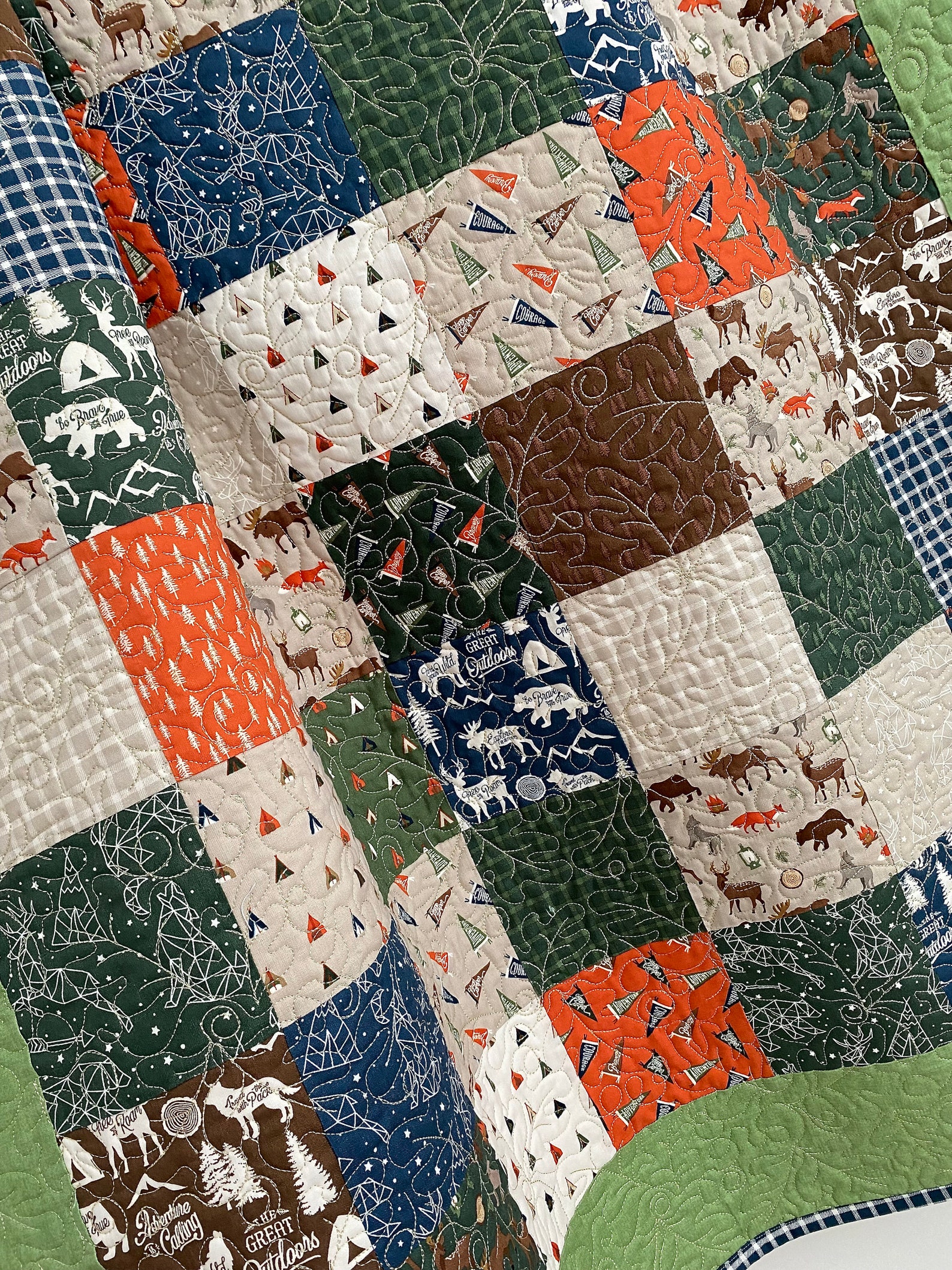 Baby Quilt Boy Patchwork Adventure is Calling Collection - Etsy