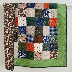 Baby Quilt Boy Patchwork Adventure is Calling Collection Keepsake Quilt Studio - Etsy