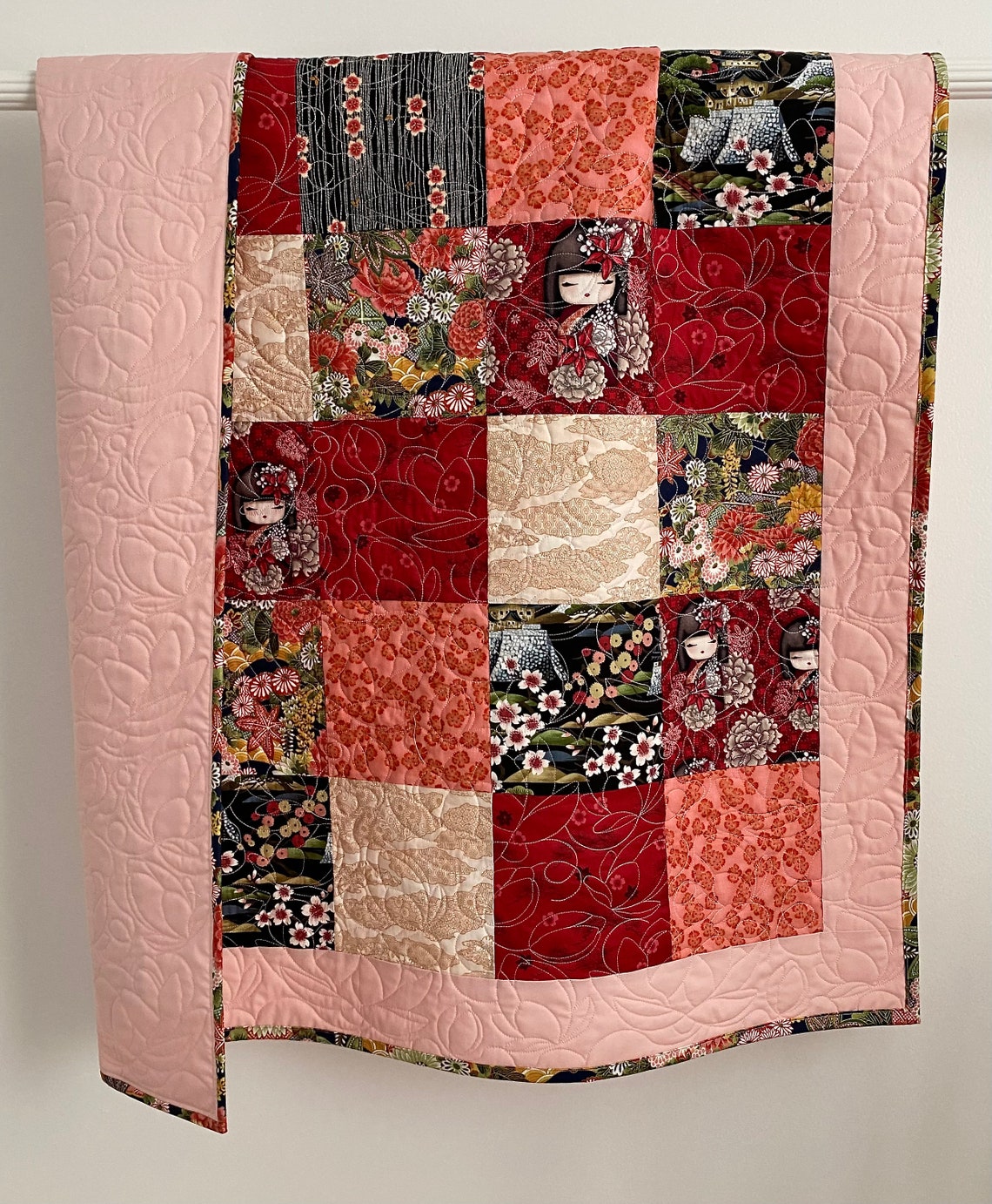 Baby Girl Patchwork Quilt Featuring Asian Prints Patchwork - Etsy