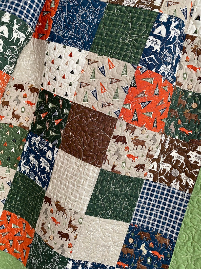 Baby Quilt Boy Patchwork Adventure is Calling Collection - Etsy
