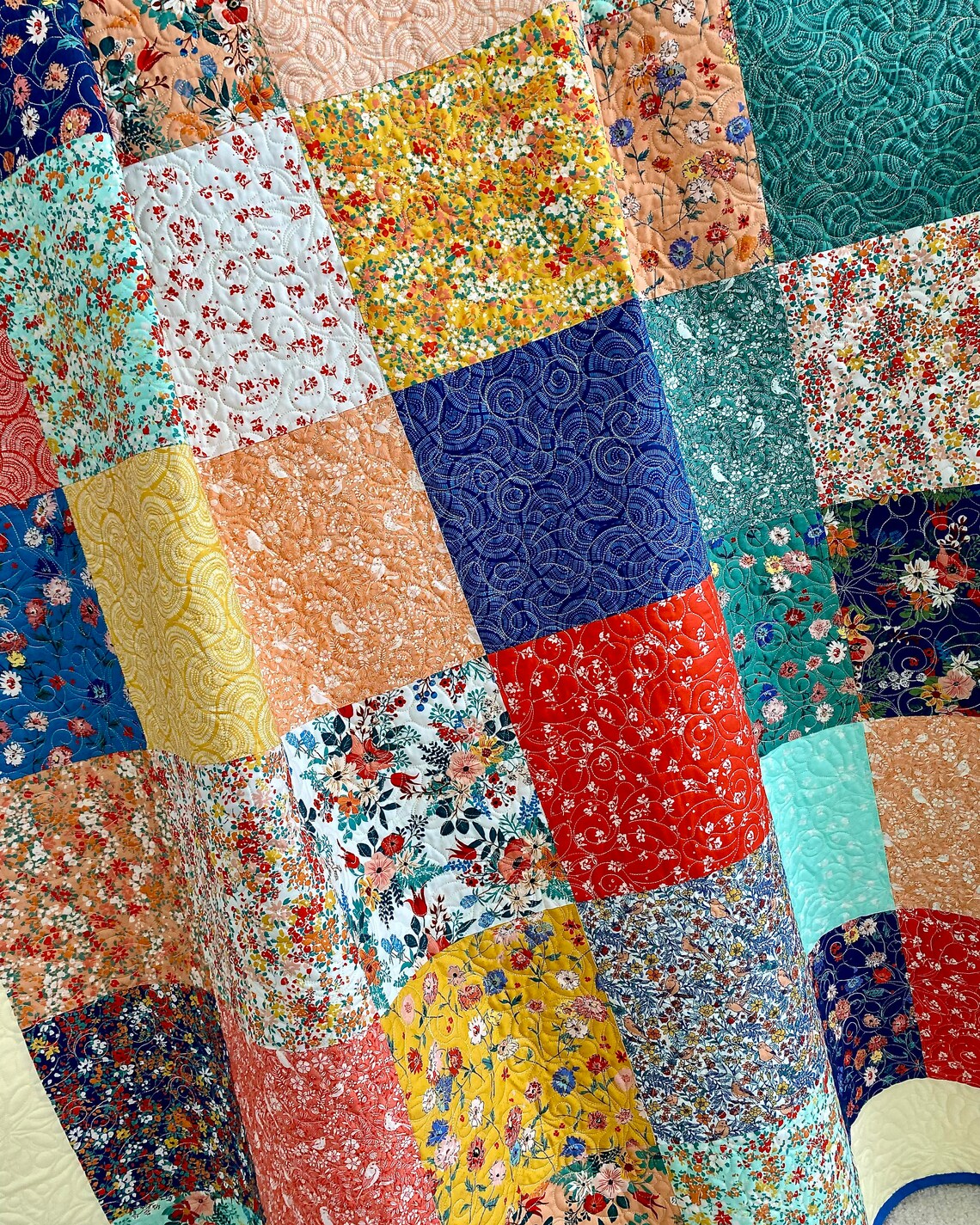 Patchwork Quilt W/ Designer Fabric Ladybird Collection - Etsy