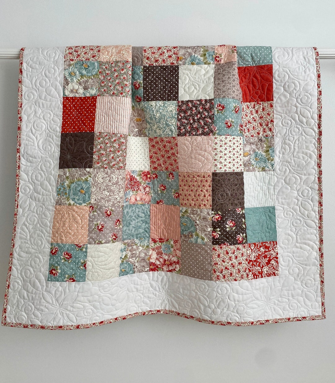 Modern Patchwork Baby Girl Quilt the Sanctuary Collection, Modern Baby ...