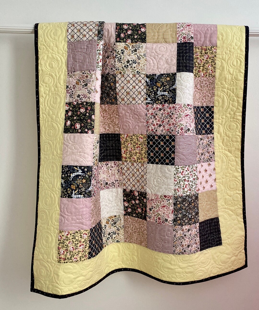Modern Patchwork Baby Girl Quilt Gingham Farmhouse Collection, Modern ...