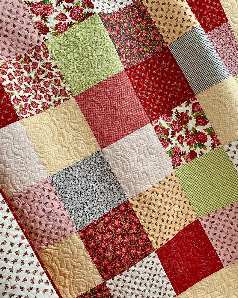 Patchwork Quilt W/ Designer Fabric Sweet Beginnings Collection | Etsy