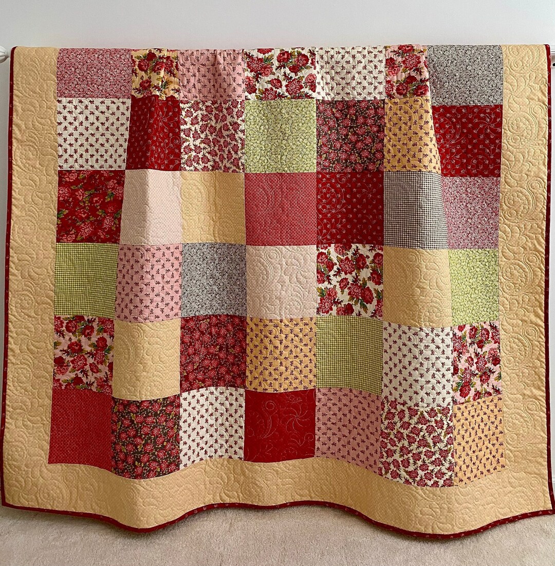 Patchwork Quilt W/ Designer Fabric Sweet Beginnings Collection Keepsake ...