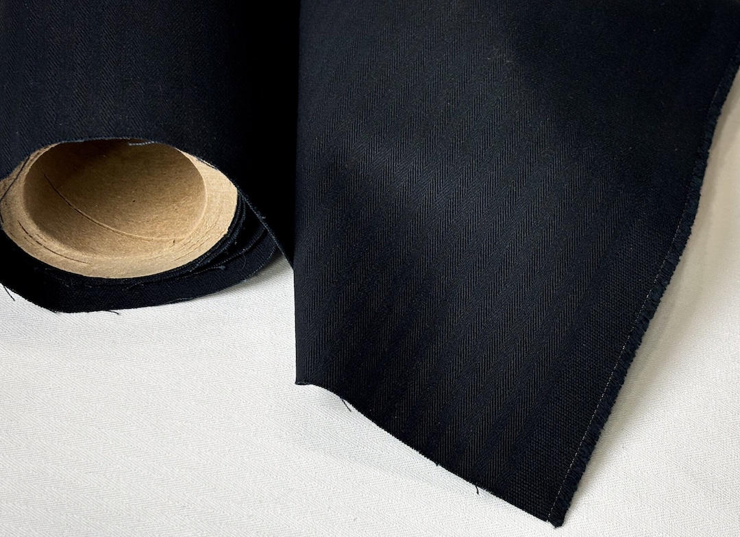 Corset Making Coutil Fabric Black Herringbone 100% Cotton by the Yard ...