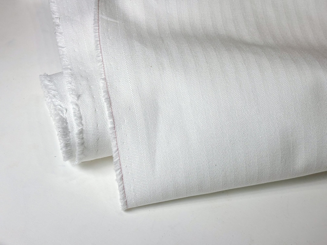 Coutil Corset Fabric White Herringbone 100% Cotton Fabric-by-the-yard ...