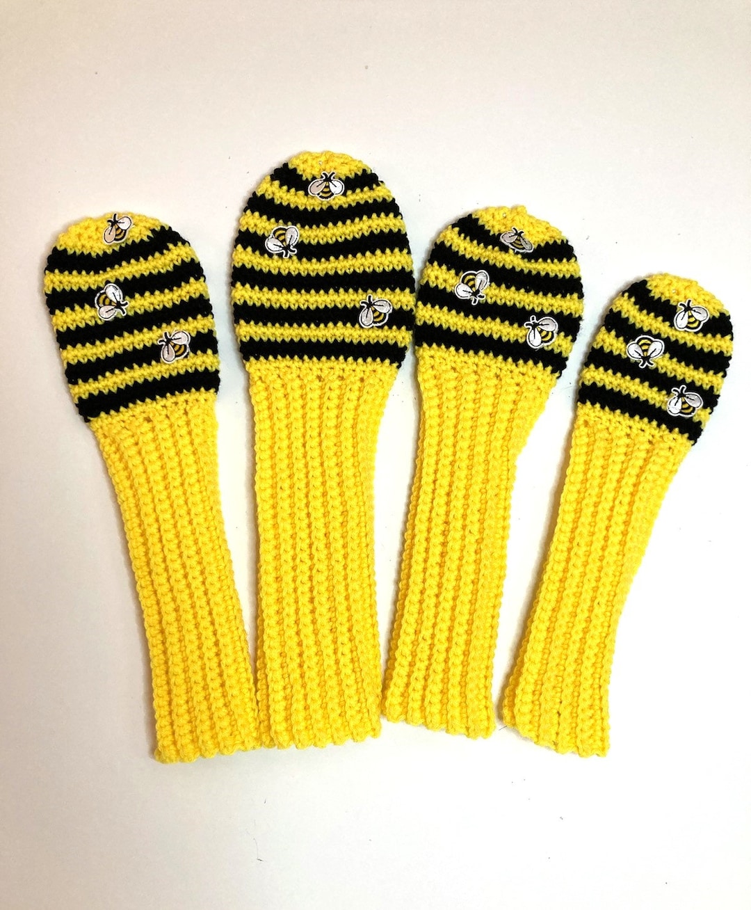 Golf Club Covers - Buzy Bees Crocheted (set of 4) - Etsy