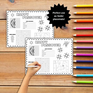 Passover Activity Placemat for Kids | Pesach Games & Entertainment ...