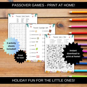 Passover Activities Bundle for Kids | Fun Pesach Seder Games | Instant ...