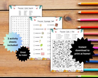 Passover Word Search for Kids | Passover Activities | Seder Fun ...