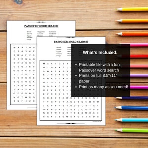 Passover Word Search for Kids | Passover Activities | Seder Fun ...