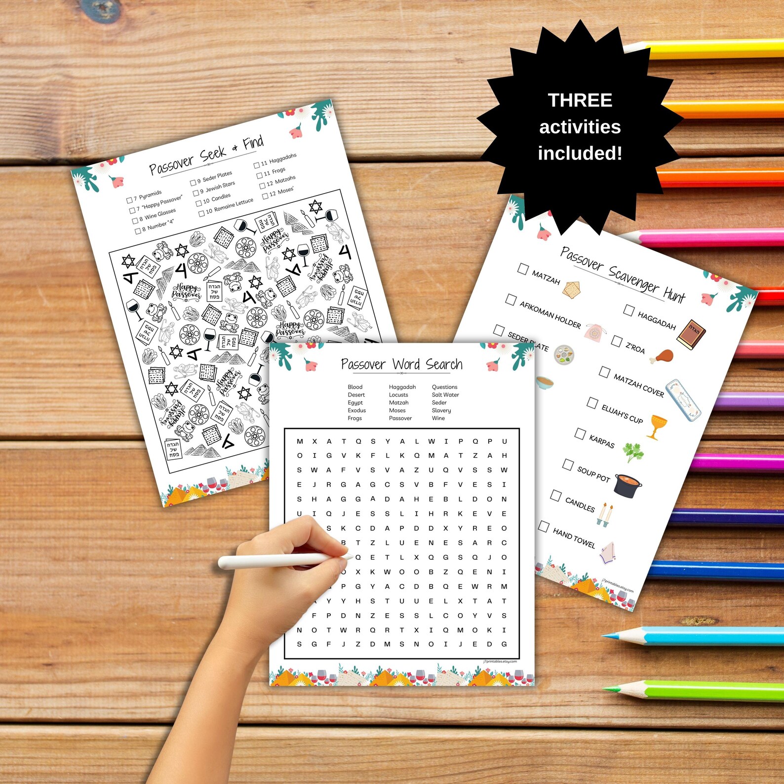 Passover Activities Bundle for Kids | Fun Pesach Seder Games | Instant ...