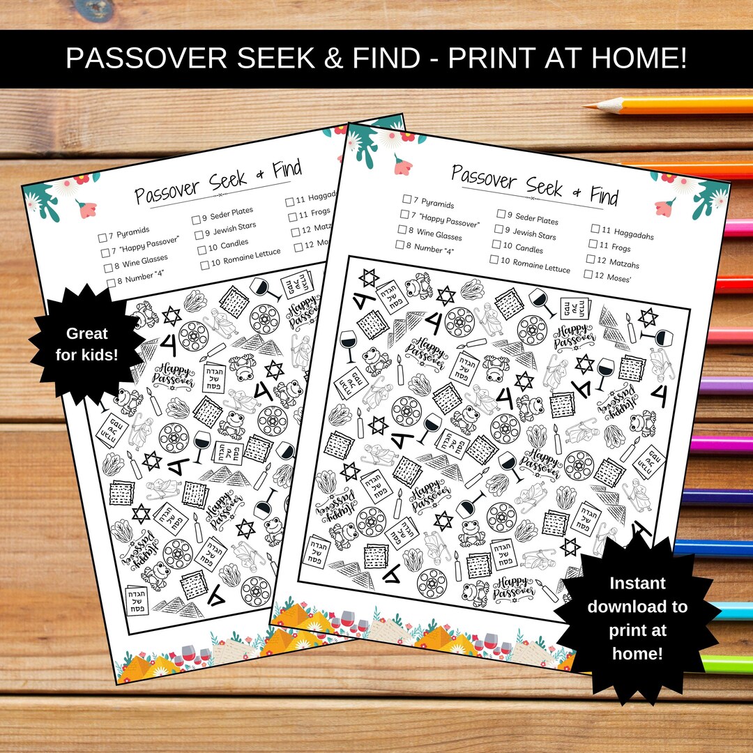 Passover Seek & Find Printable Game for Kids | Pesach Activities ...
