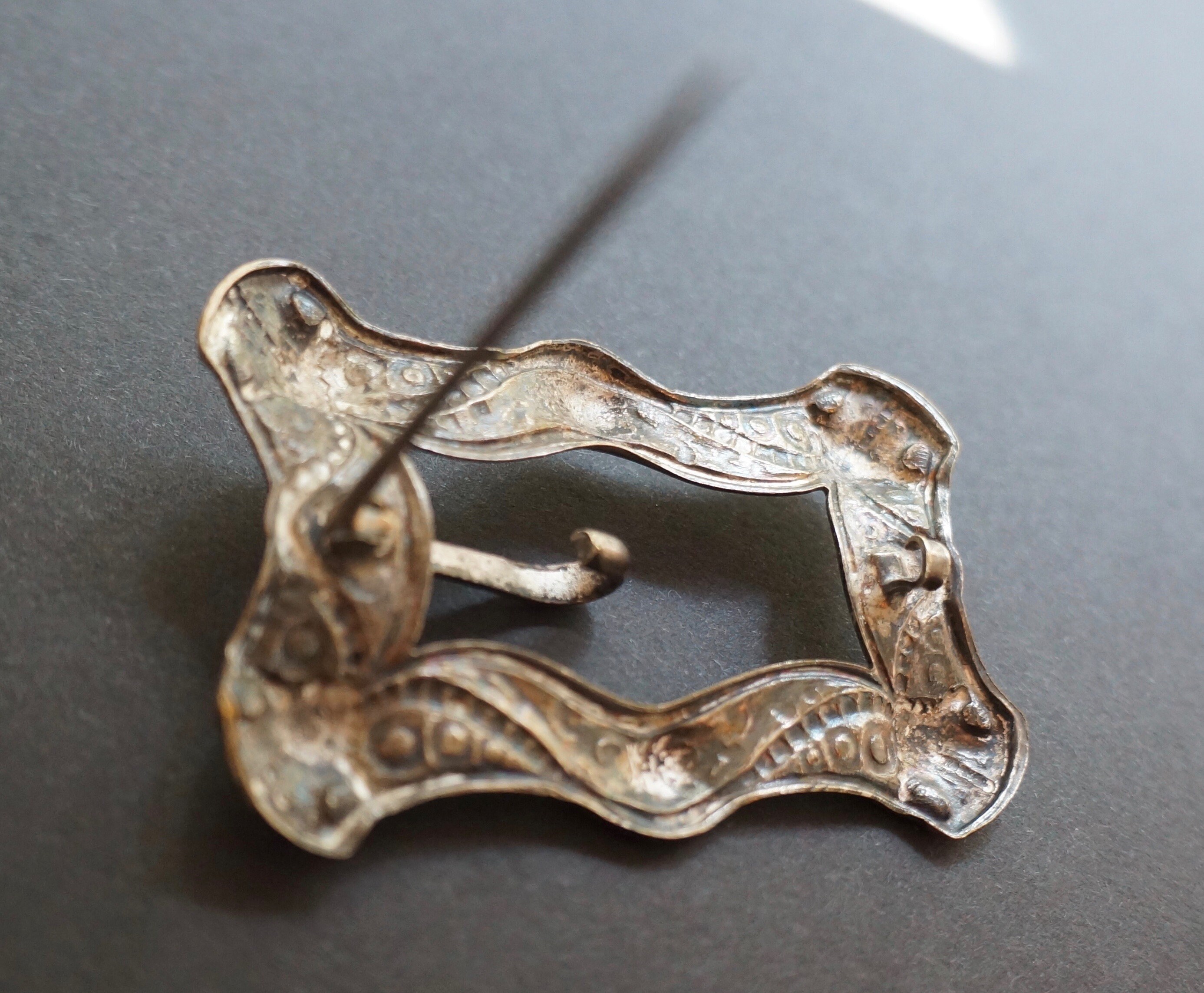 1890s Ornate Buckle-shaped Sash Pin in Silver Tone Metal. - Etsy