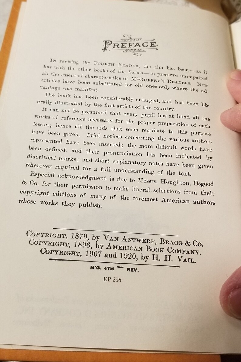 2 Vintage Book Lot 1920 Mc Guffey's Fourth Eclectic Reader and 1905 a ...