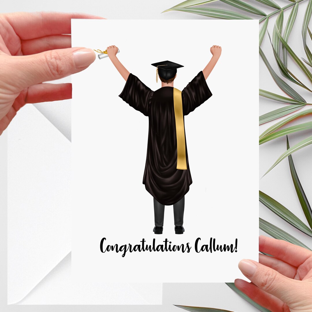 Graduation Card Personalised for Him Congratulations - Etsy