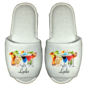 Personalised Spa Slippers - Drink Party Alcohol Whiskey Wine Champagne ...