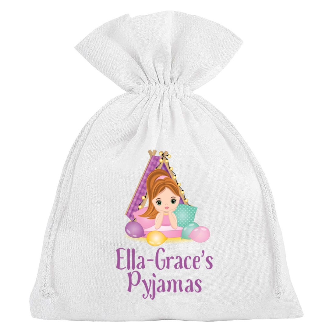 Teepee Pyjama Bag Personalised for Girls Sleepover Slumber Party - Etsy