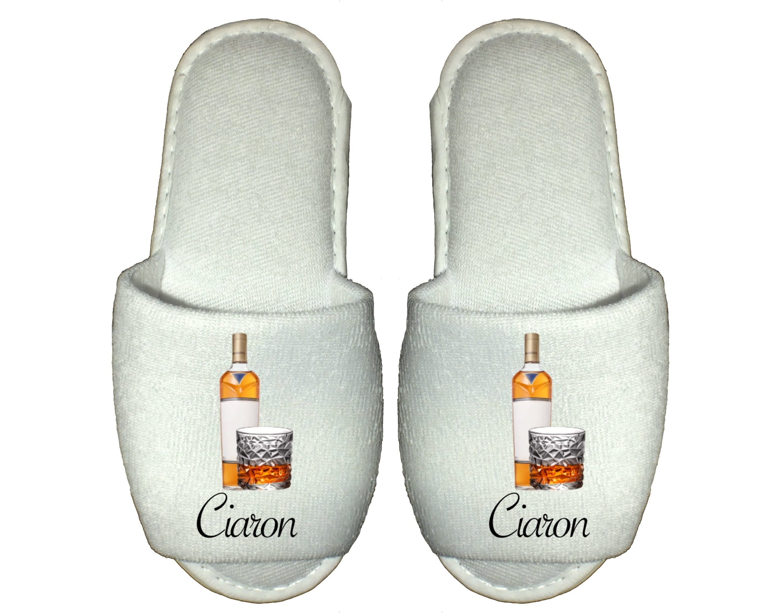 Personalised Spa Slippers - Drink Party Alcohol Whiskey Wine Champagne ...