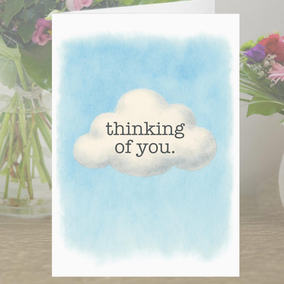 Thinking of You Sympathy Card Cloud Grief Mourning Bereavement - Etsy