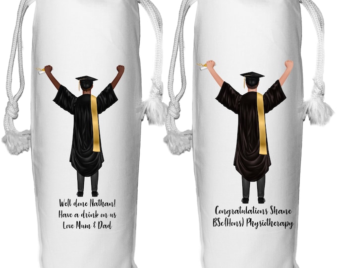 Graduation Personalised Bottle Bags - Personalised Gift Bags ...