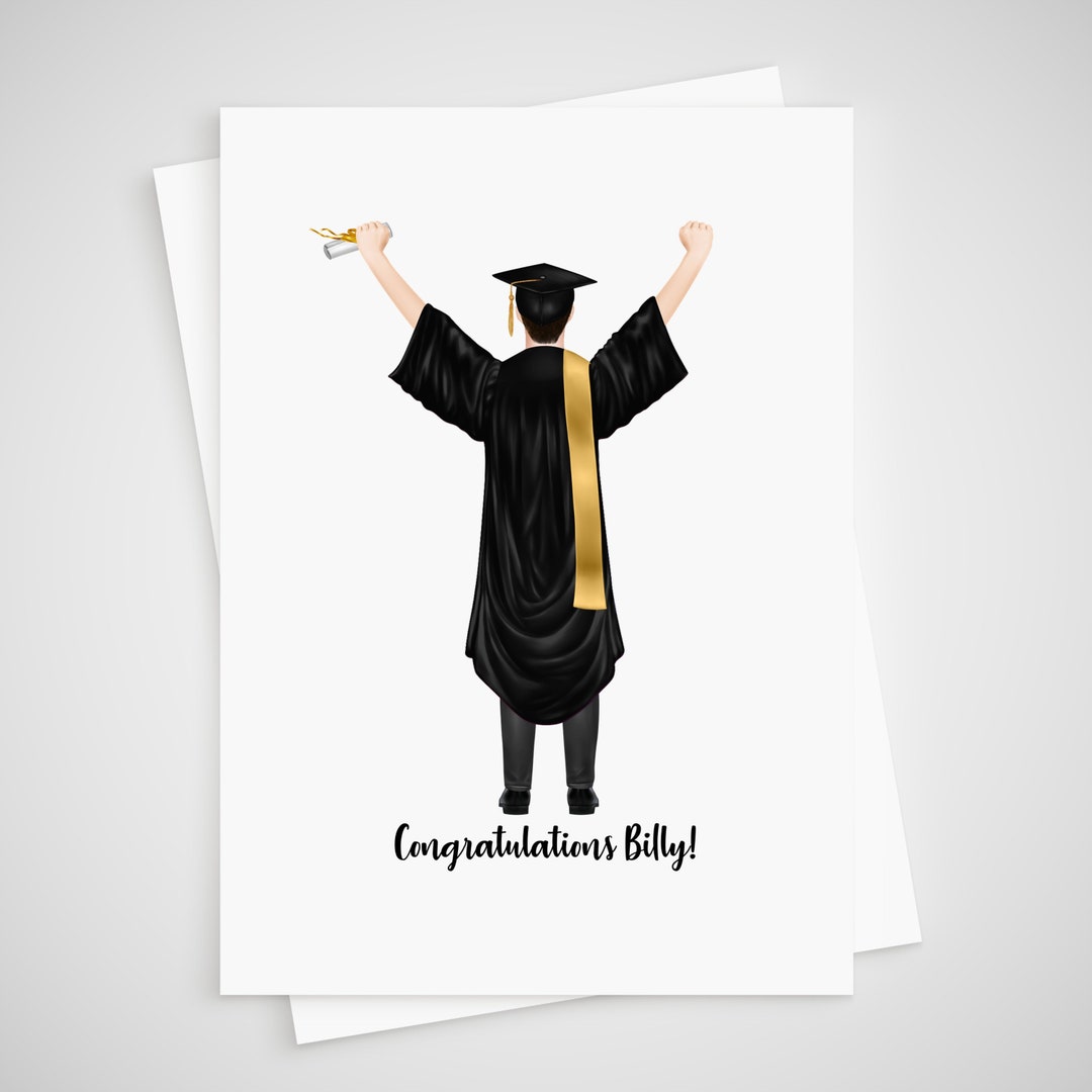 Personalised Graduation Card for Man Congratulations - Etsy