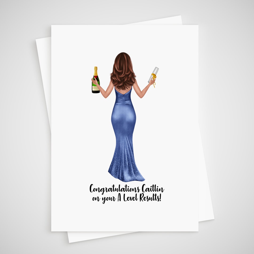 Personalised A Level Results Card for Girl Congratulations - Etsy