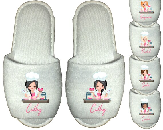 Personalised Baker Slippers Spa Baking Gift Chef - Etsy