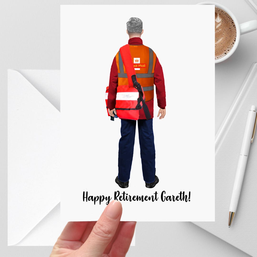 Postman Retirement Card Personalised - Etsy UK
