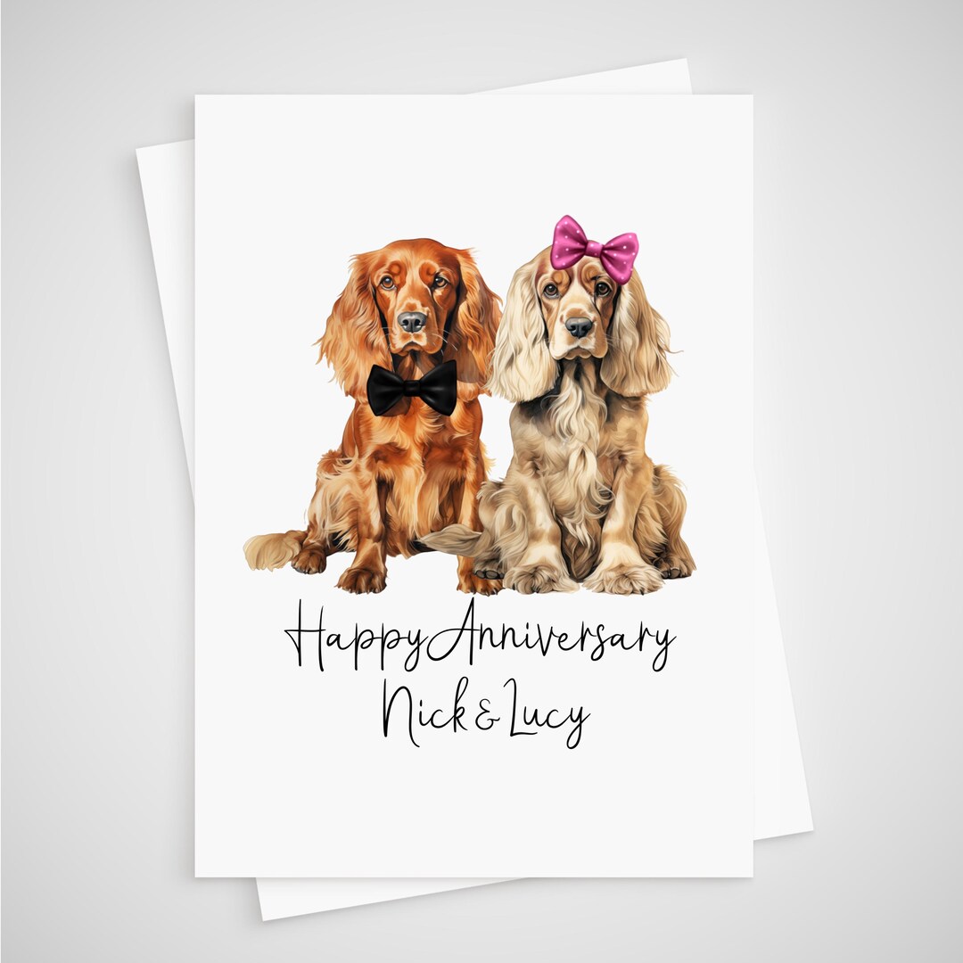 Cocker Spaniel Anniversary Card Personalised Dog - Etsy
