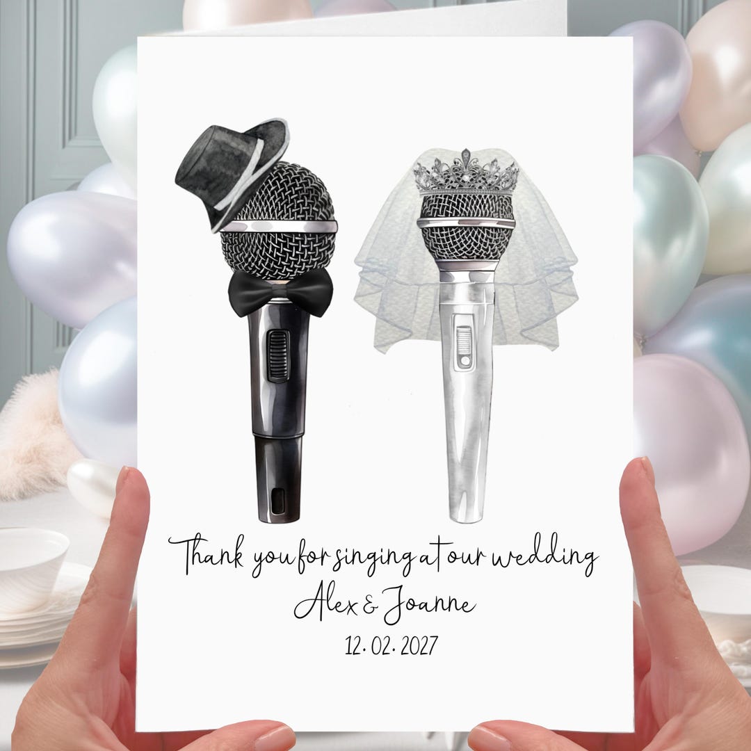 Wedding Singer Thank You Card Personalised Musician Vocalist - Etsy