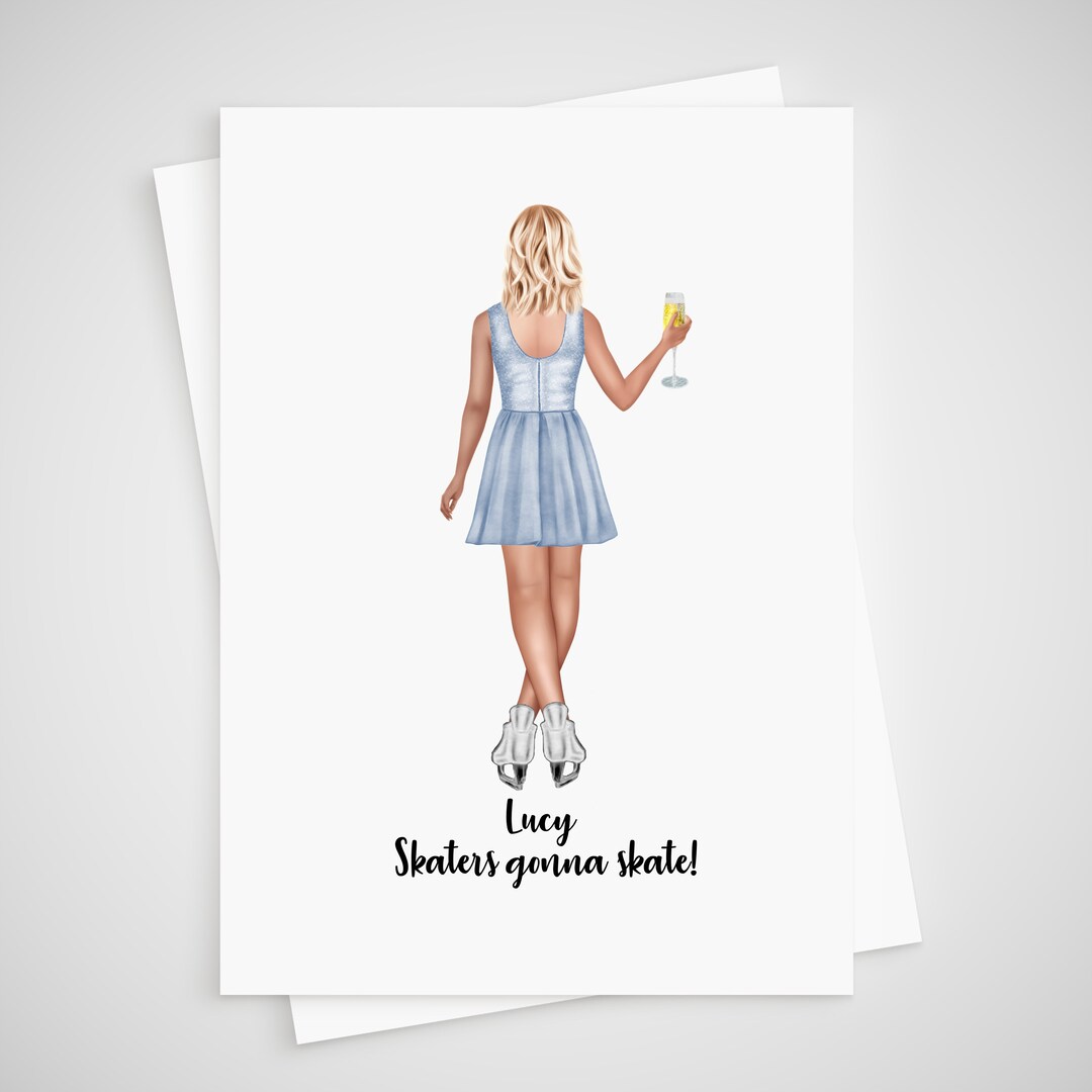 Personalised Ice Skating Card for Woman Skater - Etsy