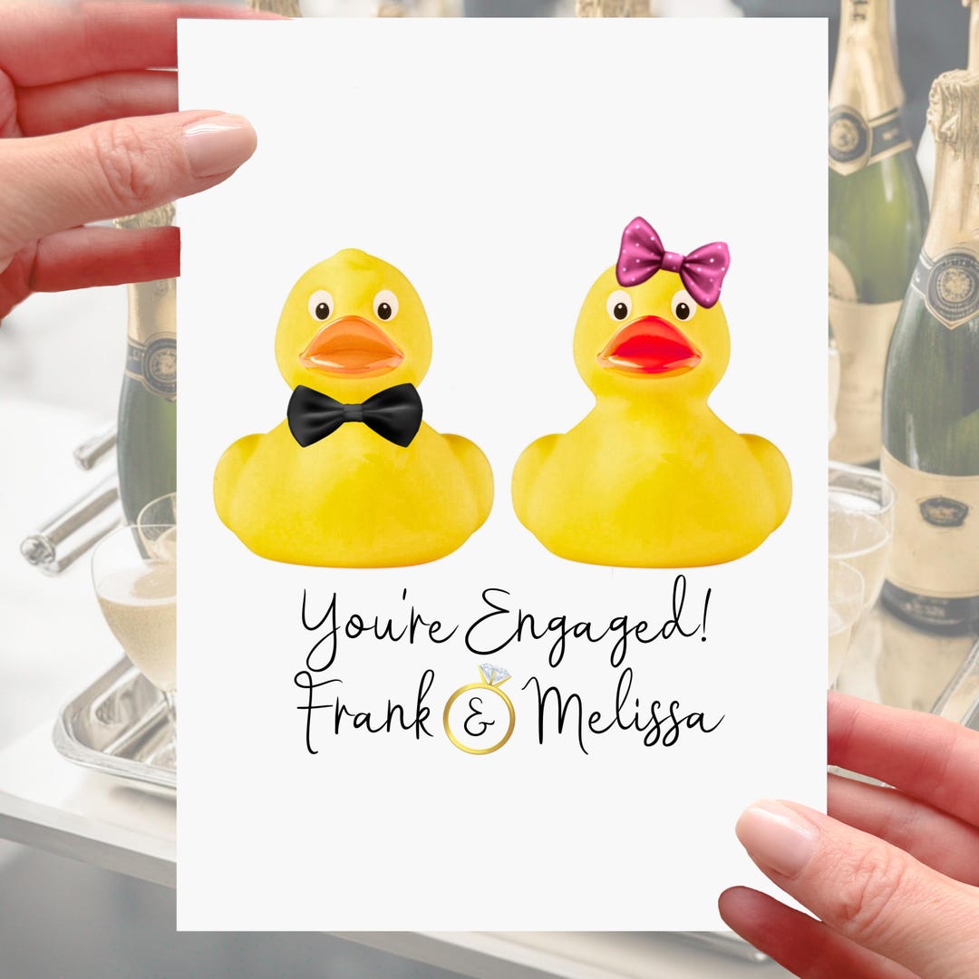 Rubber Duck Engagement Card Personalised - Etsy
