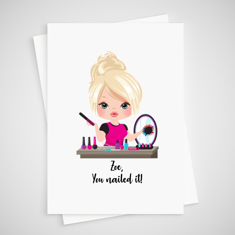 Manicurist Congratulations Card Personalised for Beautician Nail Tech ...