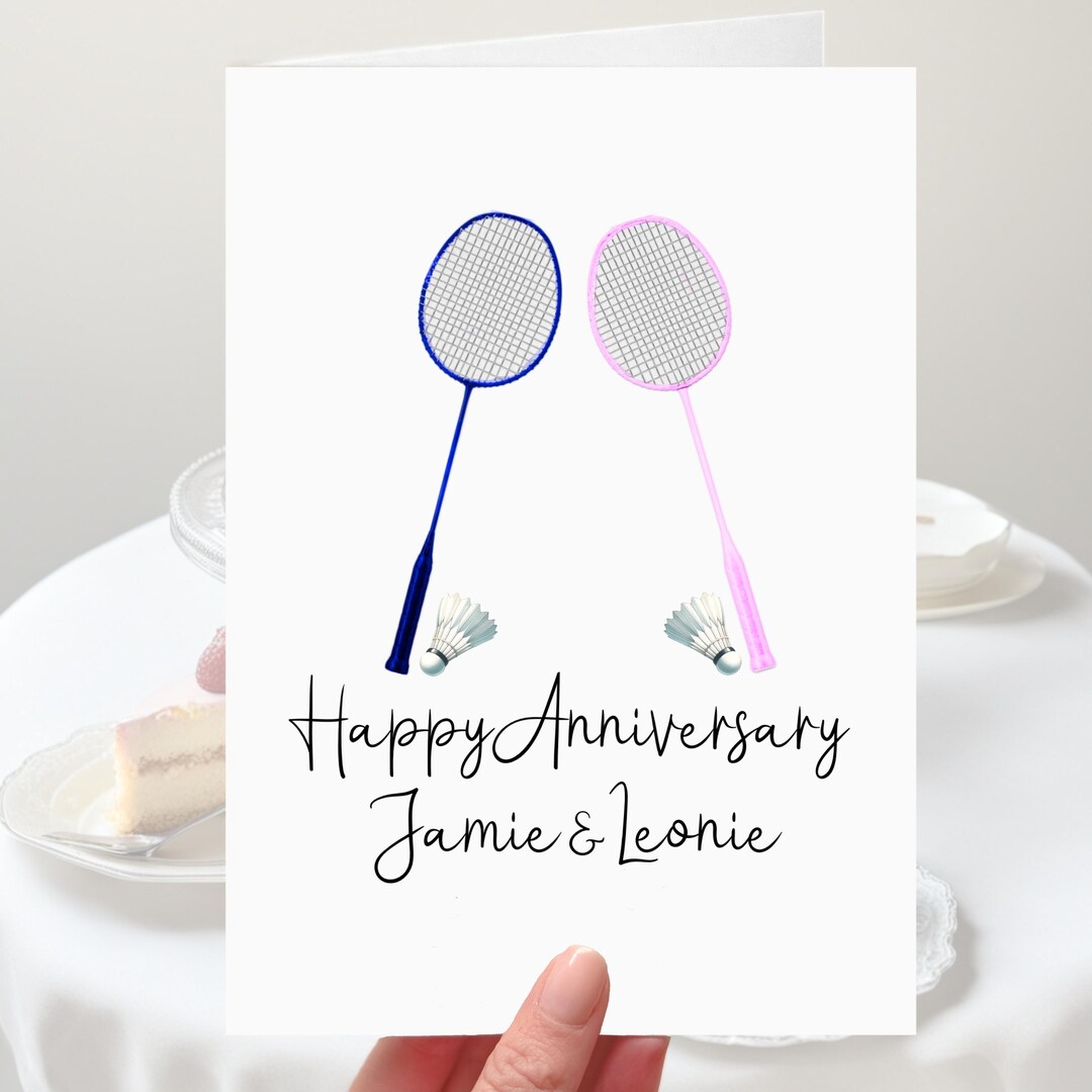 Badminton Anniversary Card Personalised - Etsy