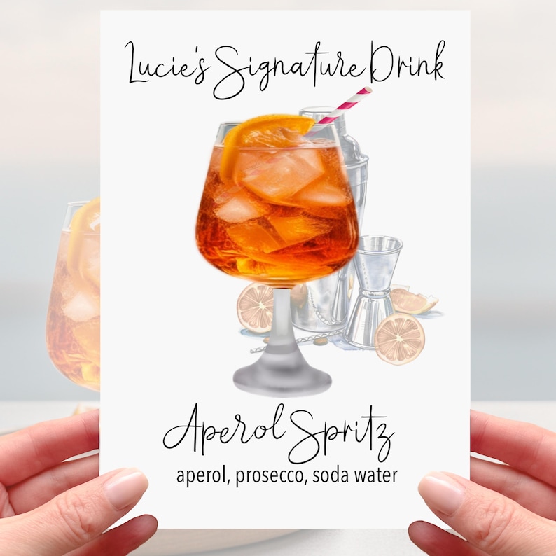 Aperol Spritz Card Personalised Cocktail Friend Card Bestie - Etsy