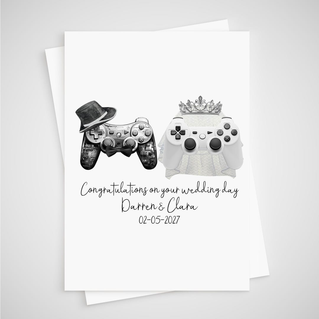 Gamer Wedding Card Personalised Controller - Etsy