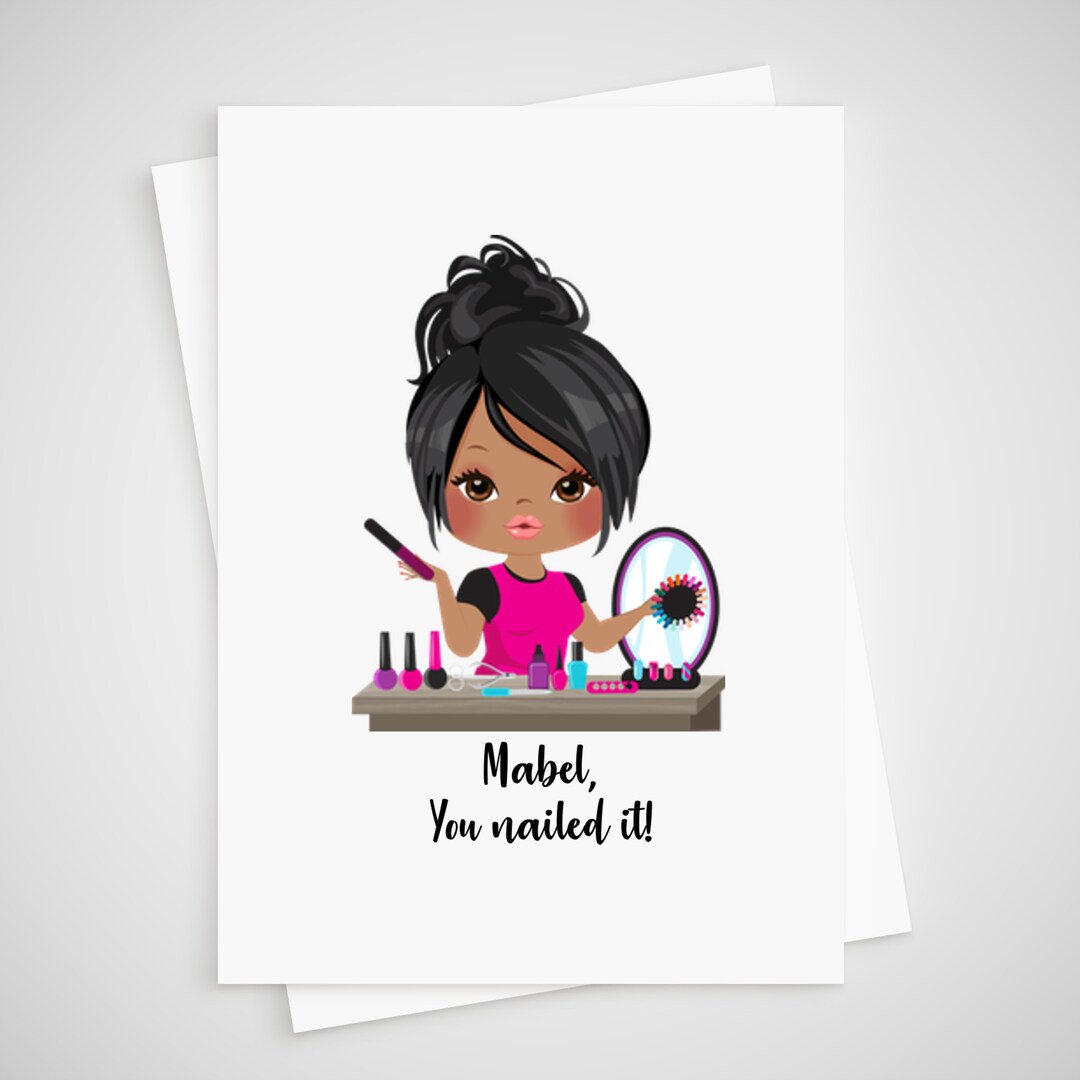 Manicurist Congratulations Card Personalised for Beautician Nail Tech ...