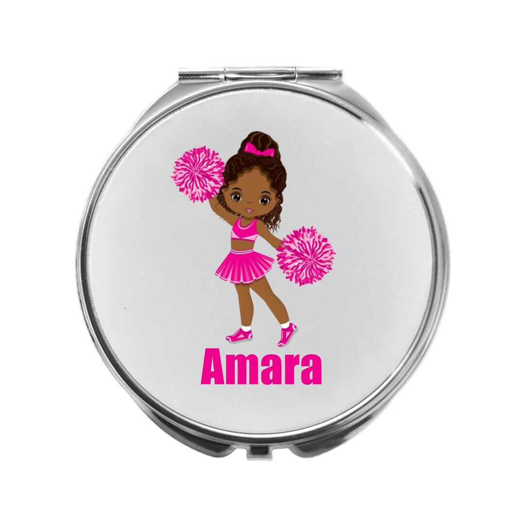 Cheerleader Mirror Compact Personalised Pink - Etsy